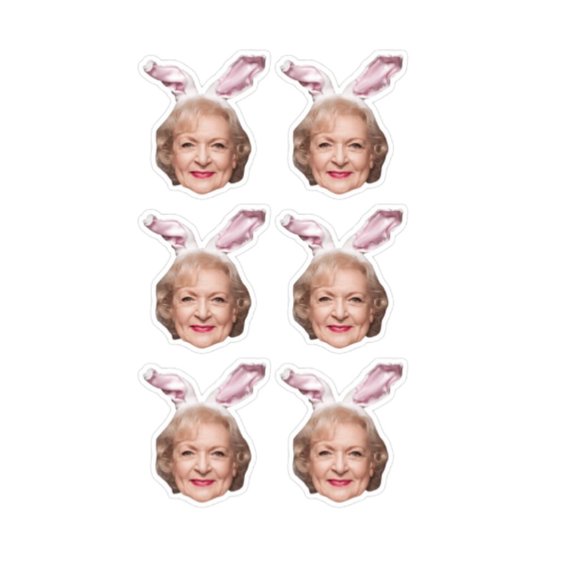 Design | Betty White Bunny Ears Laminated Vinyl Stickers 20 | Poshmark